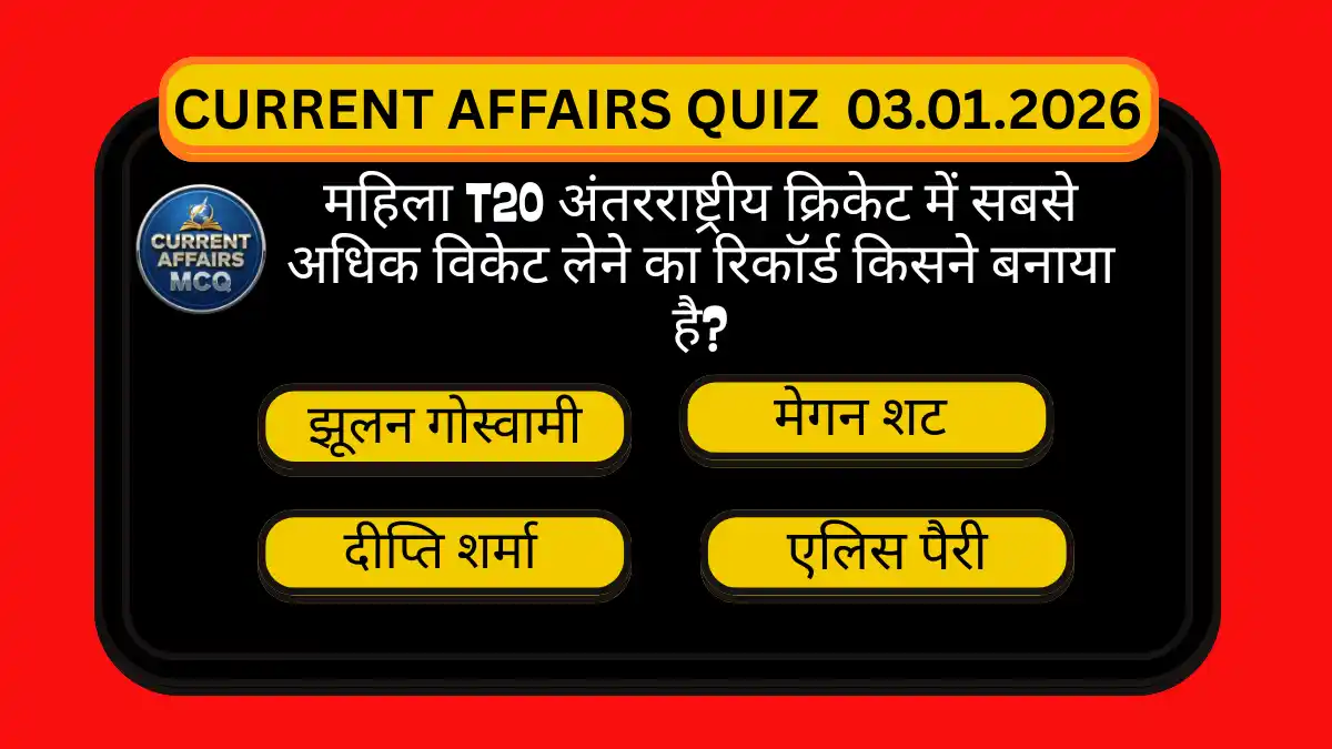 TOP 15 MCQ | Daily Current Affairs Quiz 03.01.2026